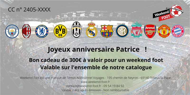 Offrez un voyage foot pour être sûr de faire plaisir